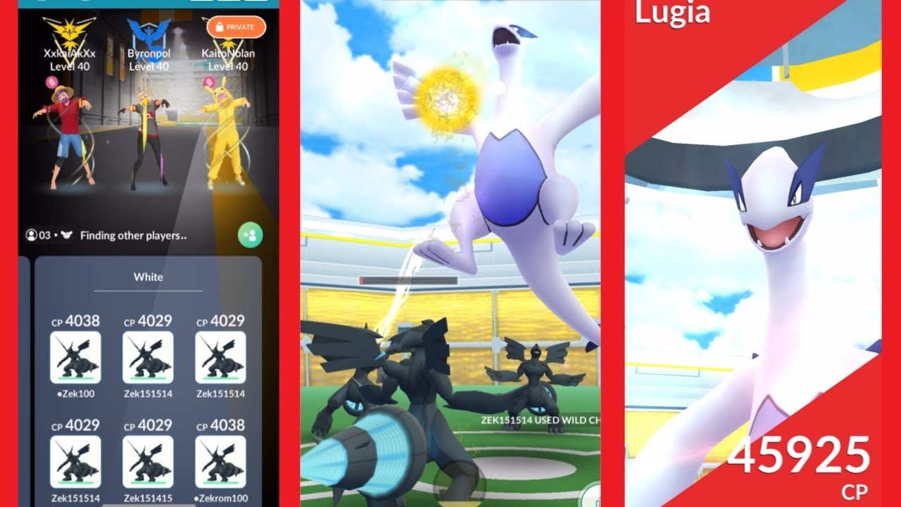 Zekrom vs Lugia trio (no weather boost) - YouTube