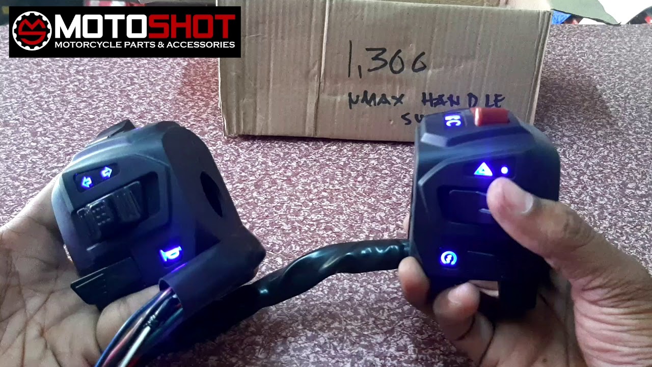 Nmax illuminated handle switch - YouTube