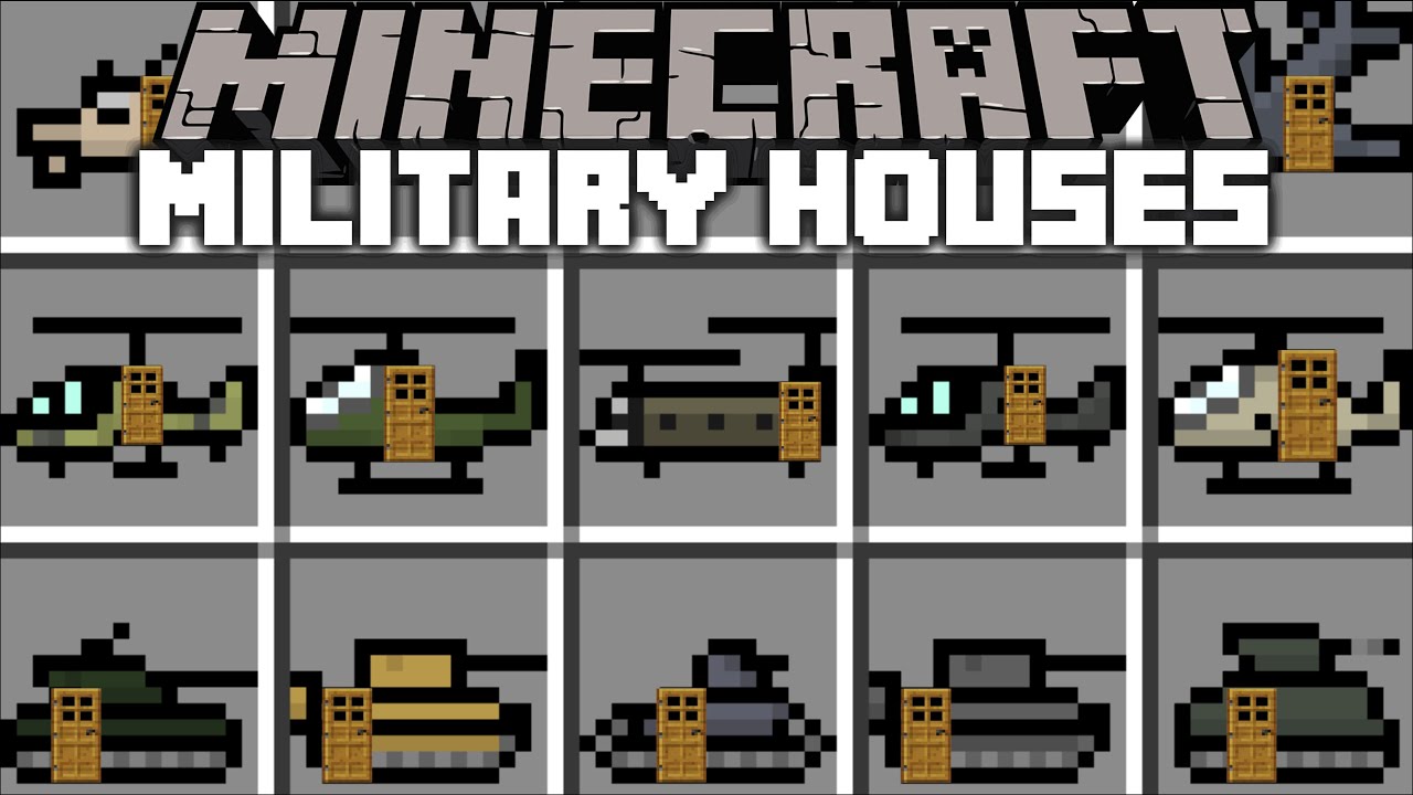Minecraft INSTANT MILITARY HOUSE MOD / SPAWN ARMY STRUCTURES INSTANTLY ...