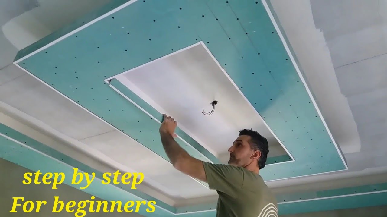 شرح طريقة تركيب جبس بورد للمبتدئين خطوة بخطوة بثمان دقائق - YouTube
