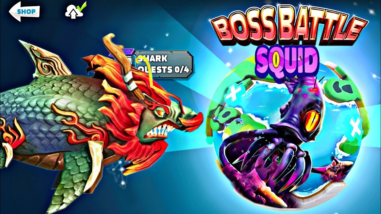 New Giant Colossal Squid Boss | Legendary Great White Shark Vs Colossal ...
