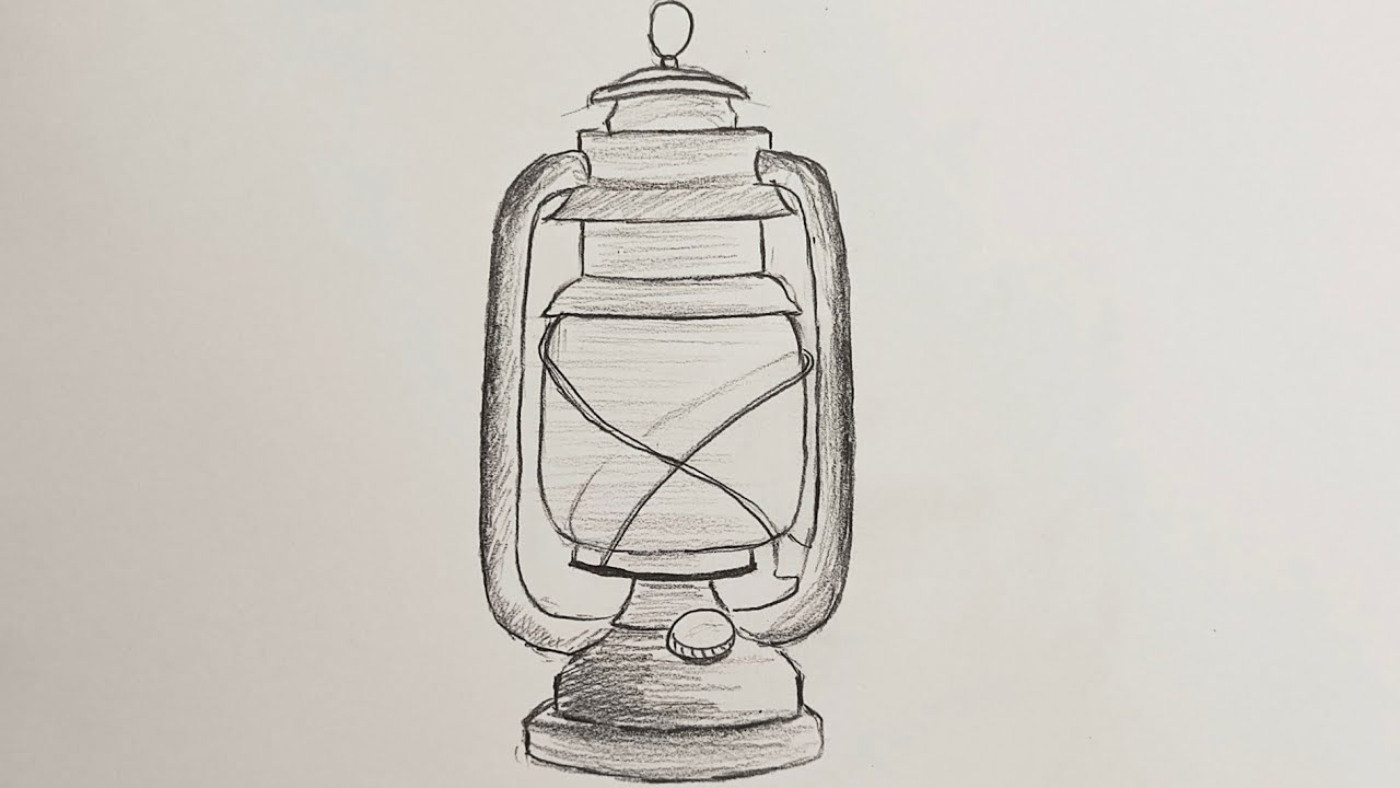Kerosene lamp drawing | easy pencil drawing - YouTube