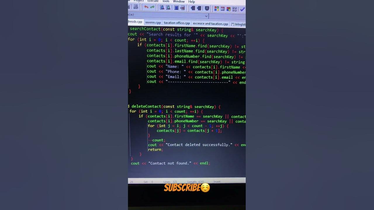 Contacts Info Ide Dev C Cppprogramming Youtube