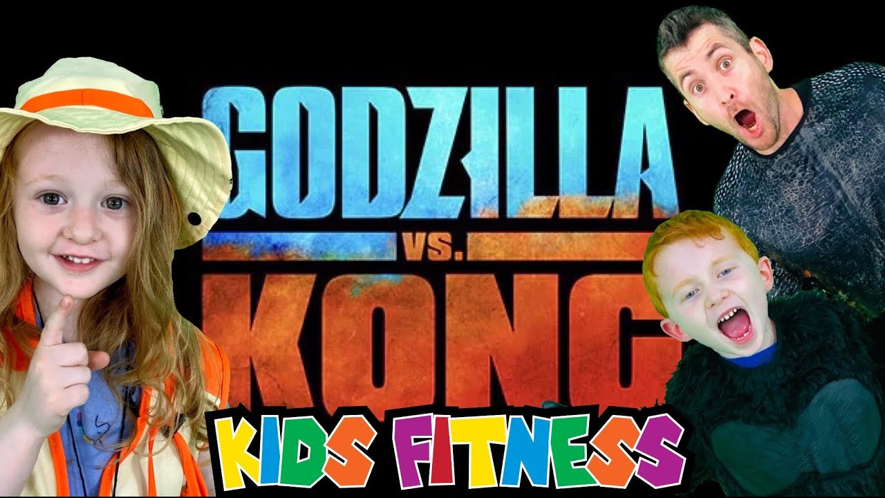 KING KONG VS. GODZILLA! Kids Workout, Fitness, PE! VIDEO GAME! FUN Kids ...
