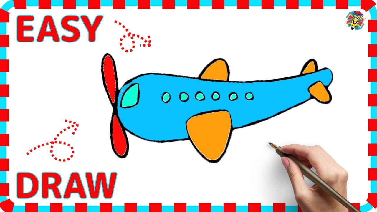 How to Draw an AIRPLANE with Propeller - Step-by-Step Drawing Tutorial ...