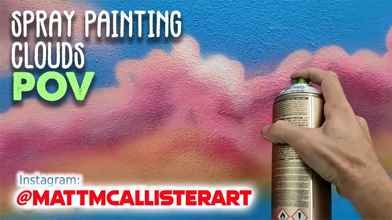 Artist creates COLORFUL SUNSET clouds using only spray paint in POV ...