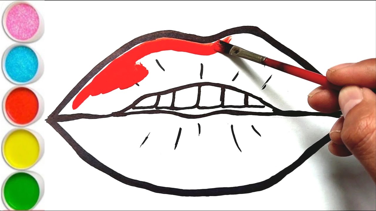 Glitter Toy Lips with Makeup Brush Set coloring and drawing for Kids ...