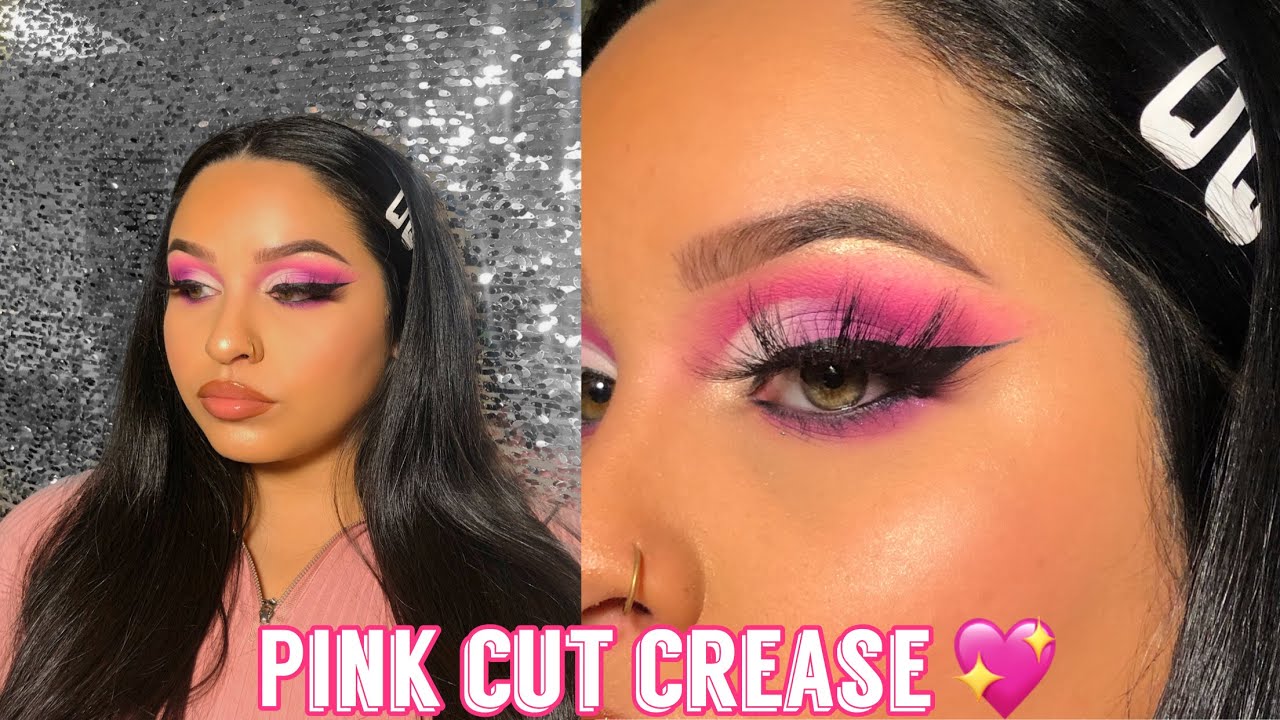 PINK CUT CREASE EYESHADOW 💖 - YouTube