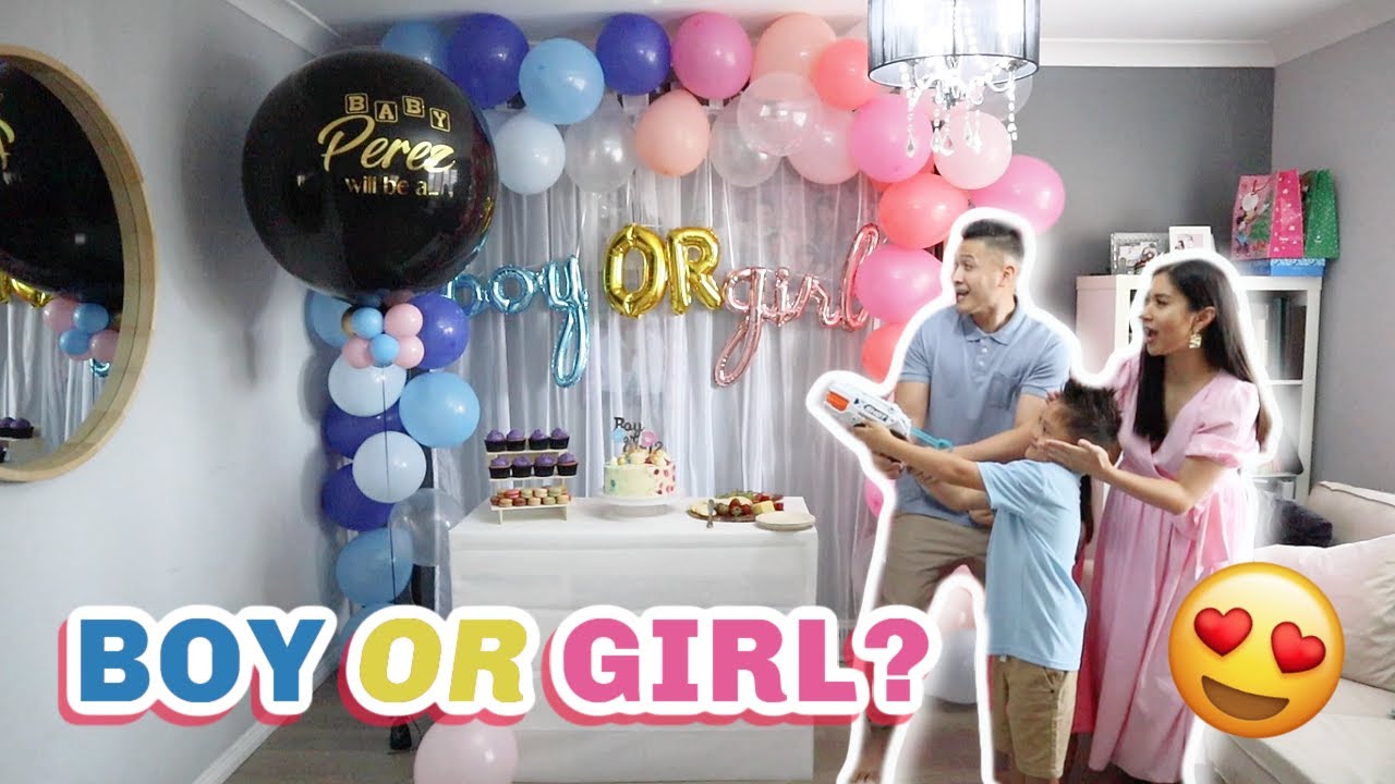 SURPRISE BABY GENDER REVEAL | Baby gender reveal party | Hannah Borja ...