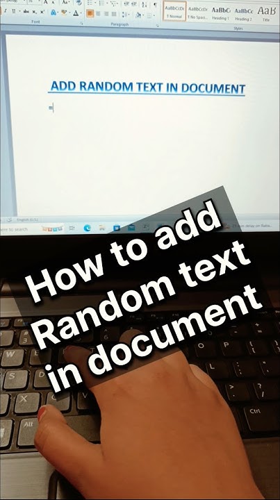 How to add random text in document 🔥 #shorts #video #tech #youtube - YouTube