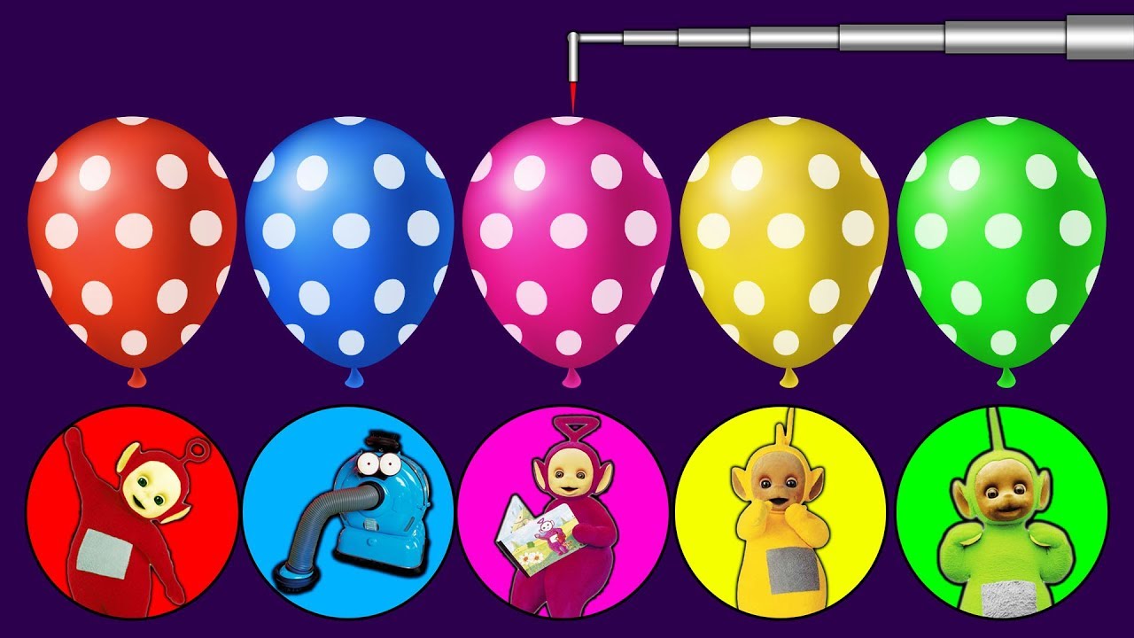 Finger Family Balloons Blasting Teletubbies Colors Learn | Nursery ...