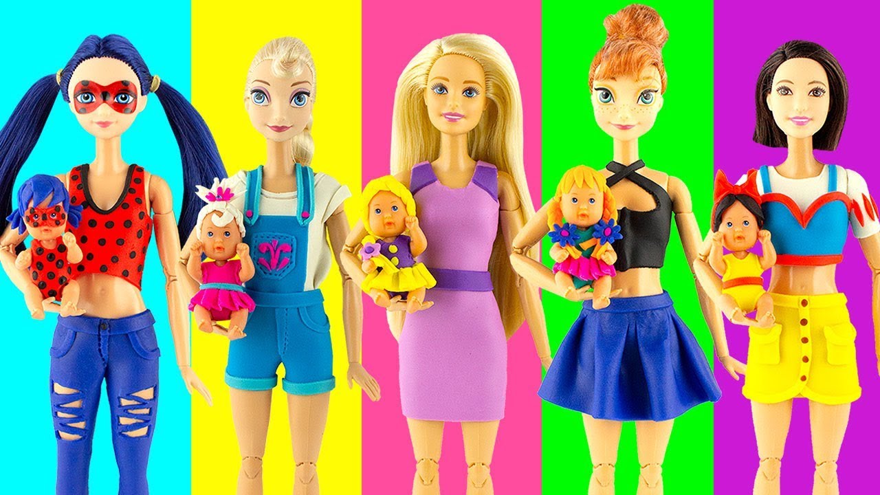 Play Doh Disney Princess Rapunzel Elsa Anna Ladybug and little ...