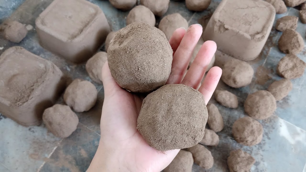 pure mud balls crumbling || dry crumbling on floor |soft and silky ...