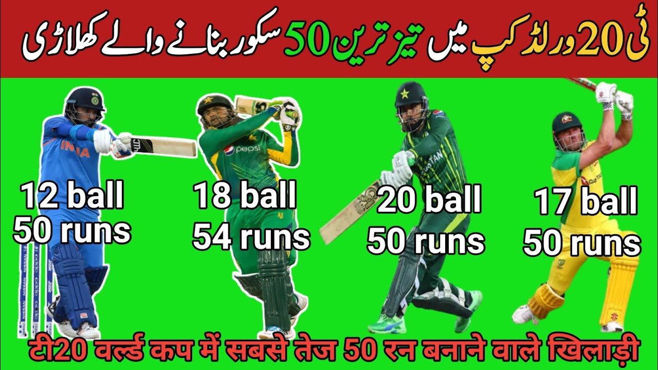 fastest fifties in t 20 world cup| taiz tareen 50 score kerne wale ...