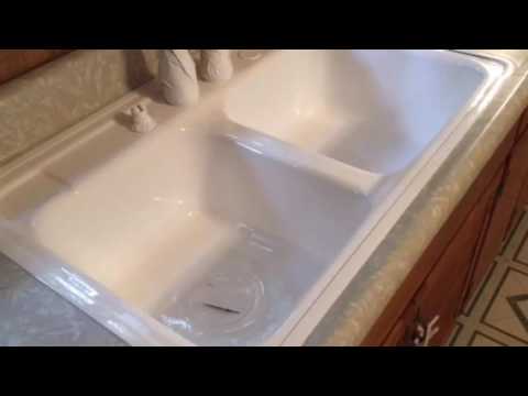 Resurfacing Porcelain Bathtub and Kitchen Sink and Counter Tops - YouTube