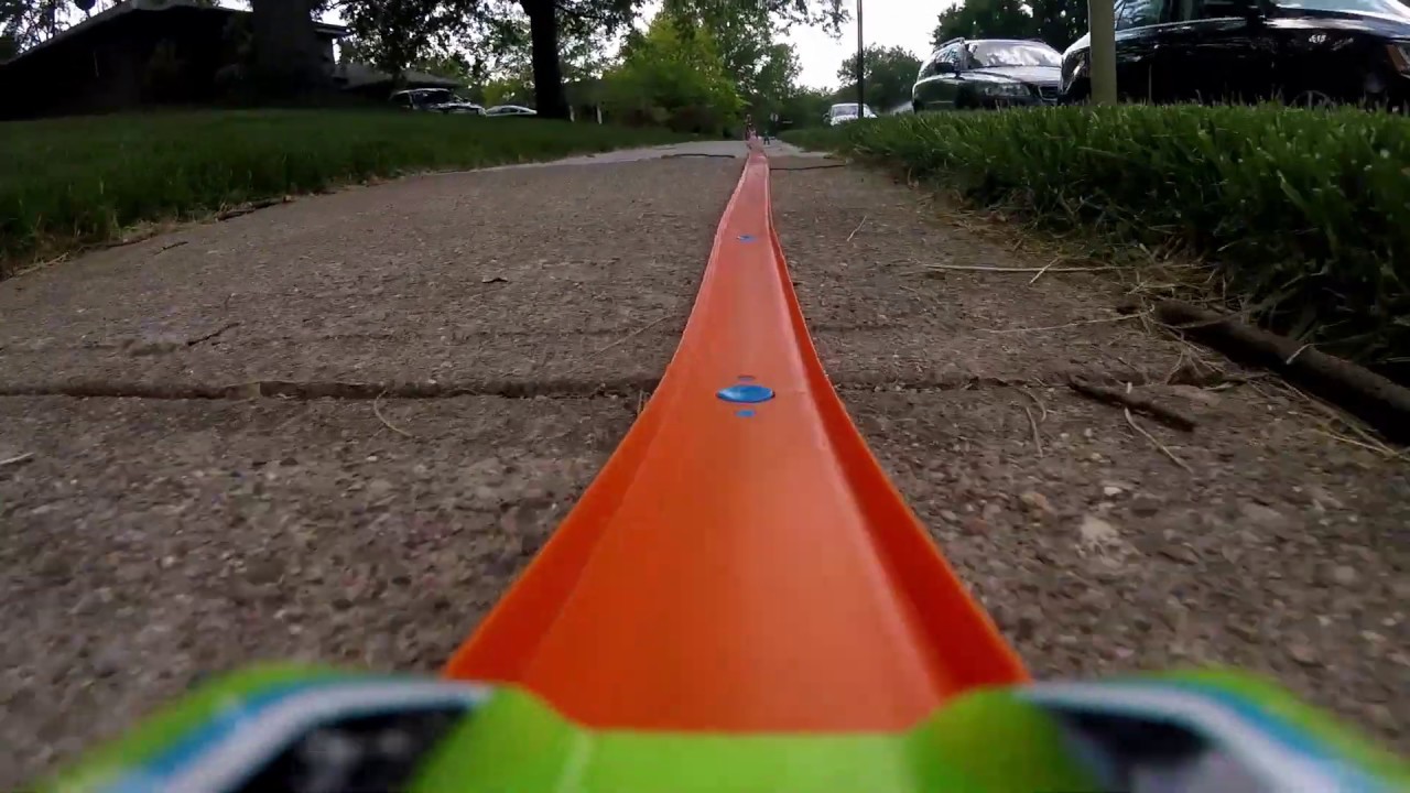 Let's take a ride! - Hot Wheel GoPro - Over 100 feet of track! - YouTube