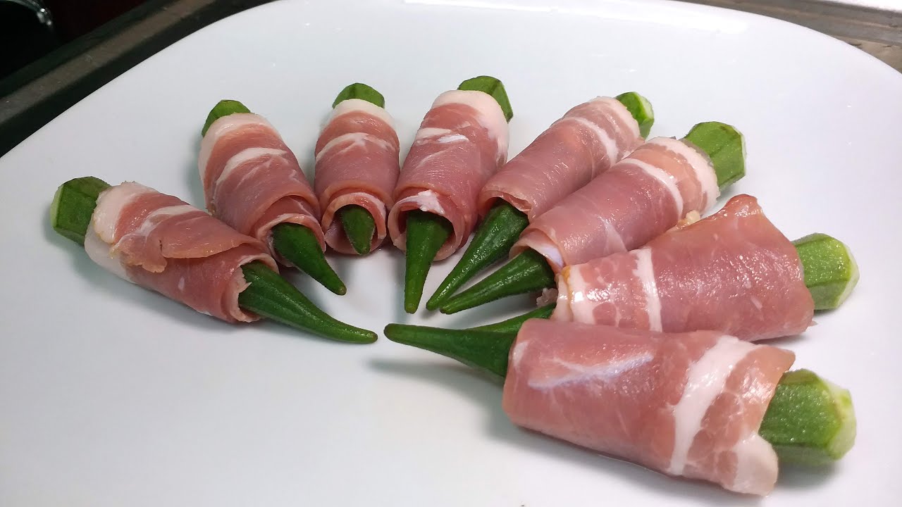 秋葵煙肉卷 / 原來秋葵有好多好處 Bacon Okra Rolls【20無限】 - YouTube