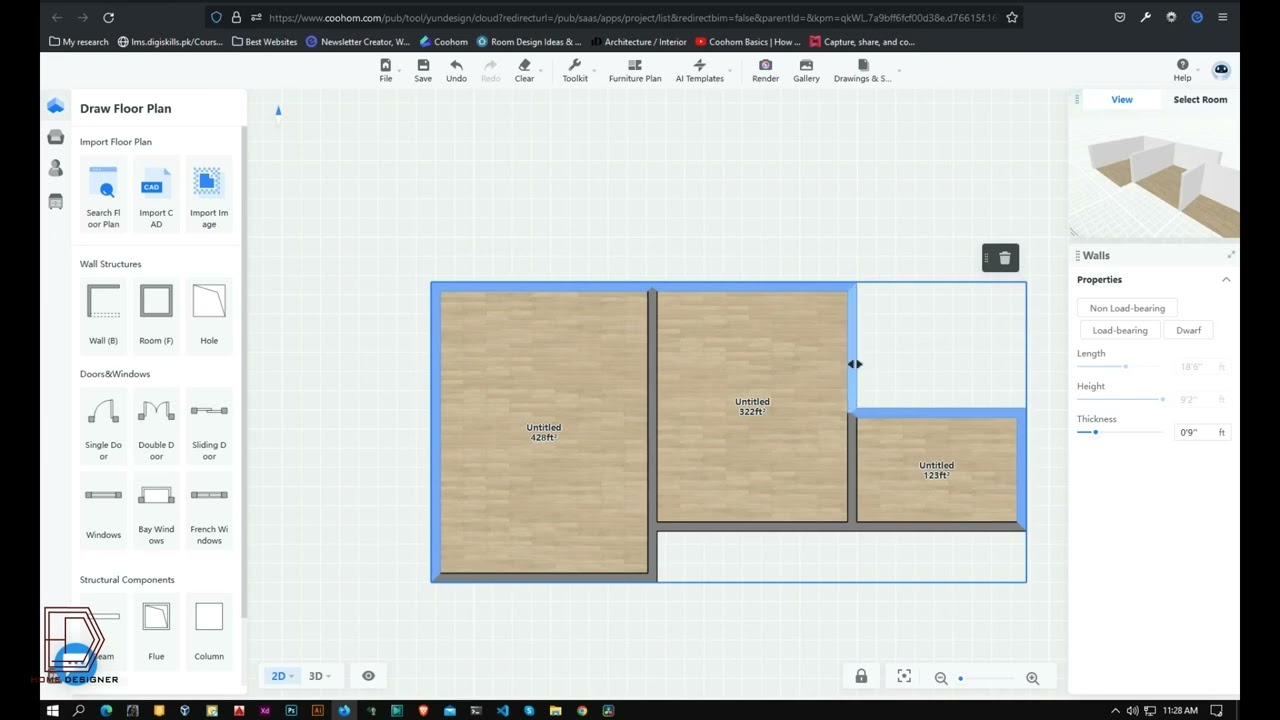 Tips & Tricks - How To Edit Walls | Coohom Tutorial - YouTube