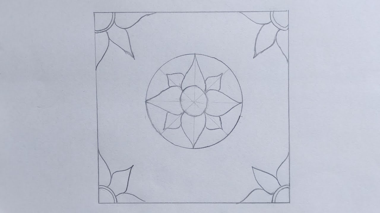 Simple Naksha design 4'' 4'' - step by step || Easy Drawing For ...