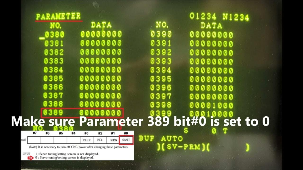 Fanuc 0M 0T 15M 15T Servo Setting and Servo Tuning Screens information by KFASLLC - YouTube