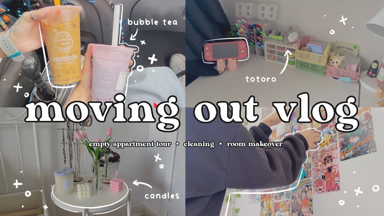 🌷moving out vlog!! empty apartment tour, cleaning and room makeover ...