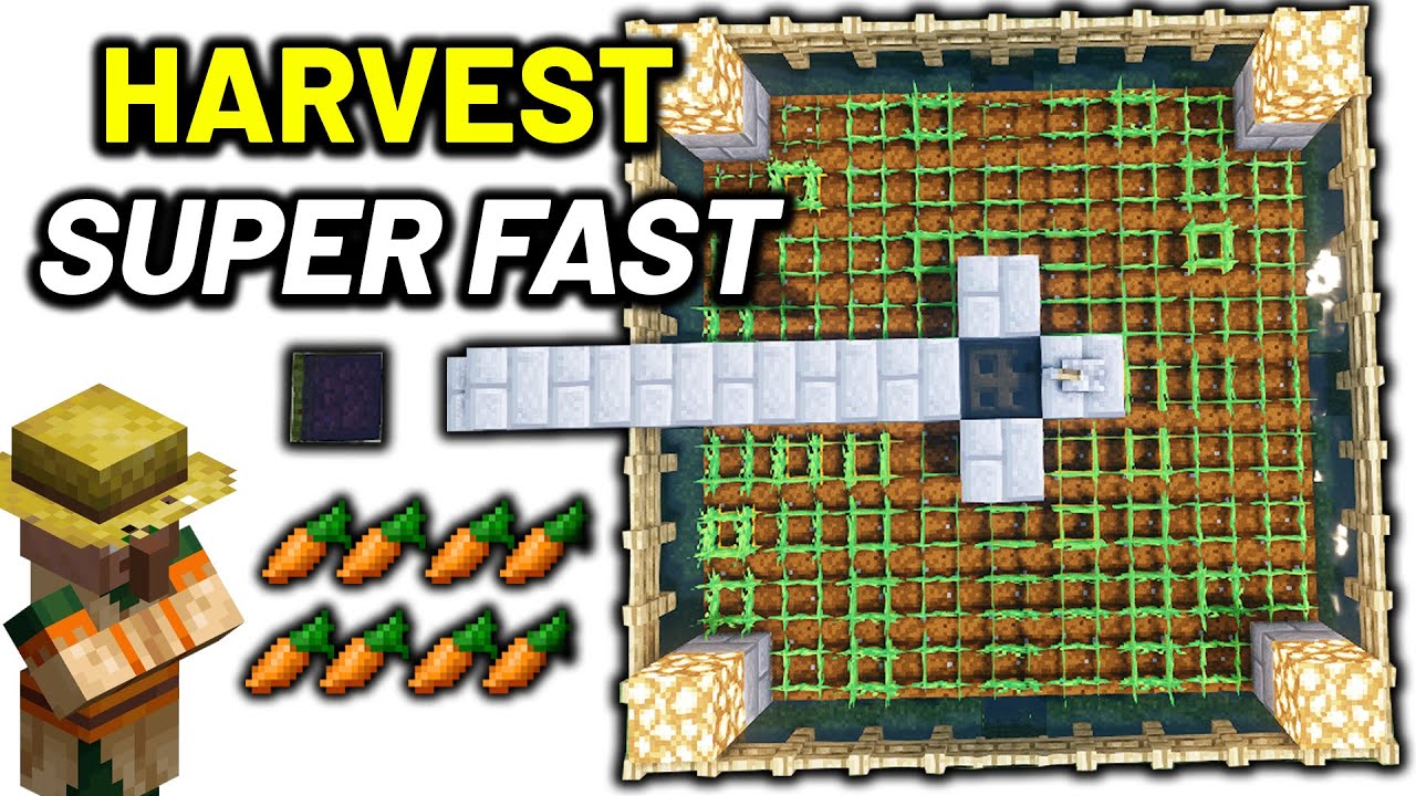 How to Make a Simple Crop Farm to Harvest Super Fast in Minecraft ...
