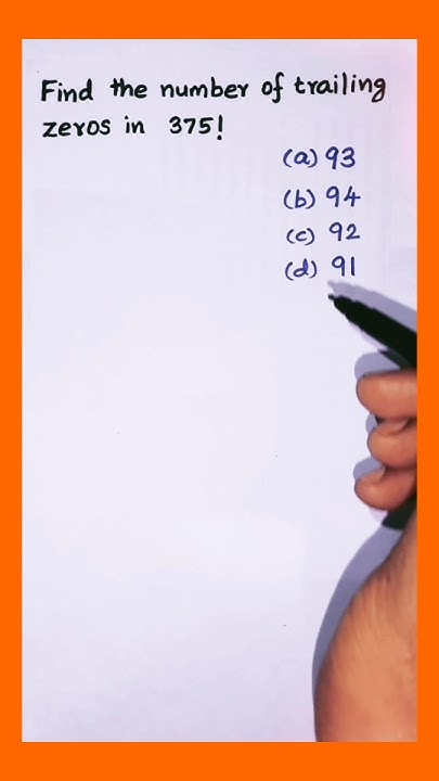 Number of trailing zeros in factorials #shorts #maths #trailingzeros #factorials #mathstricks ...