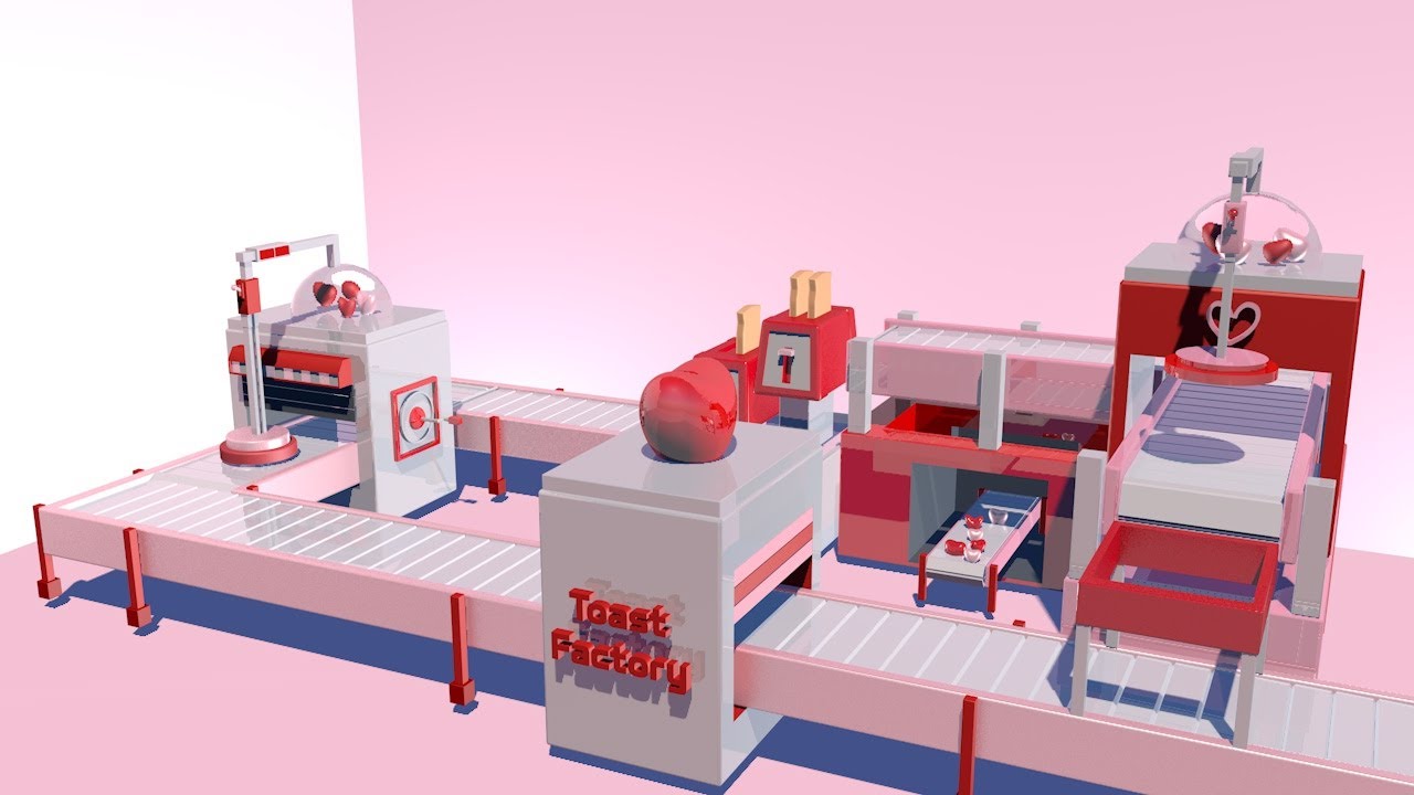 [작업물] c4d 10초 영상 toast factory motion graphic 모션그래픽 - YouTube