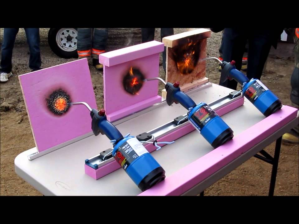 Pink wood fire resistance demonstration, Jan. 9, 2012 - YouTube