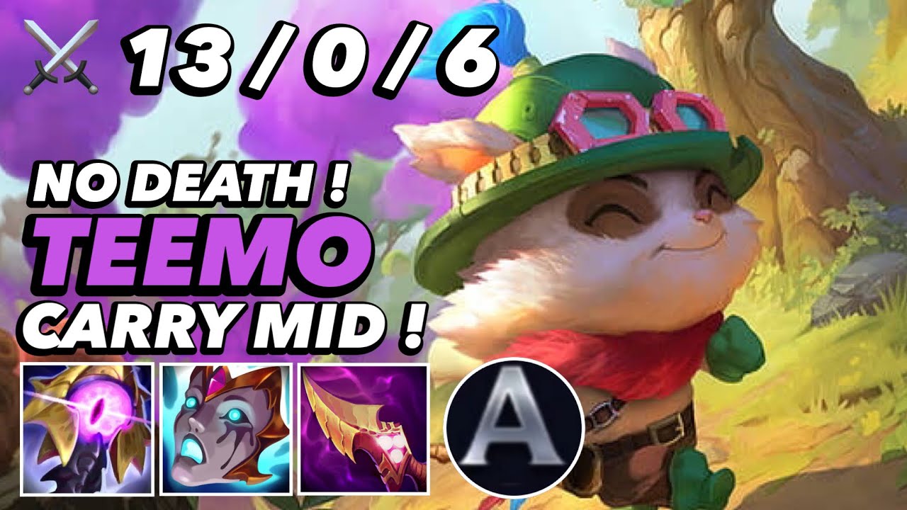 WILD RIFT TEEMO : BUILD CARRY MID PATCH 4.0c ! NO DEATH FULL GAMEPLAY ...
