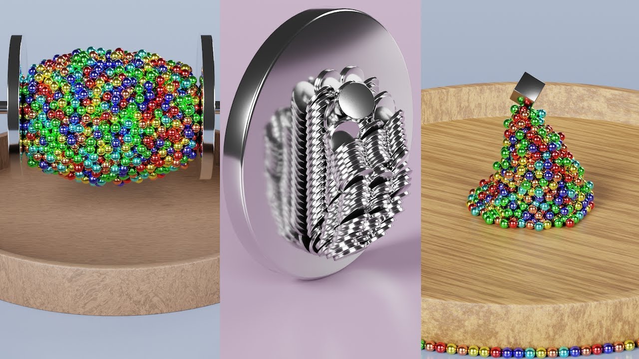 Magnetic Mayhem! 🧲 Thousands of Steel Balls & Cubes in Blender Rigid Body Physics Simulation ...