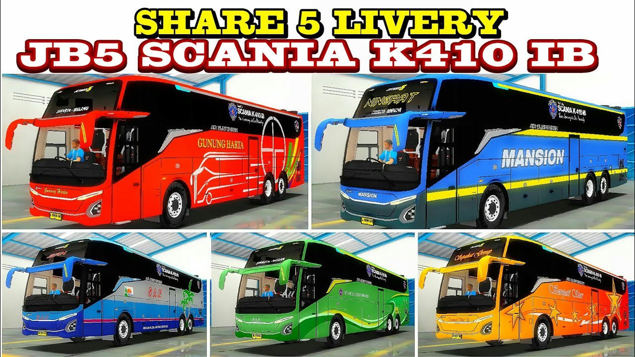 SHARE 5 LIVERY MOD BUS JB5 SHD SCANIA K410 IB || LINK VIA GOOGLE DRIVE ...
