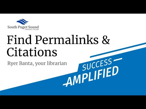Find Permalinks and Citations - YouTube