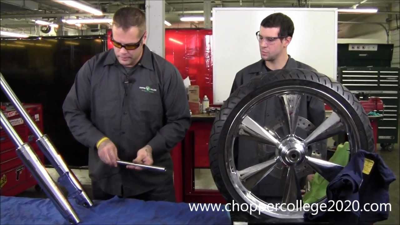 Custom Motorcycle Front Wheel Installation - YouTube