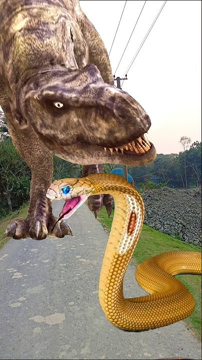 T-Rex Chase -jurassic park in dinosaur vs snack short video# #trexchase ...