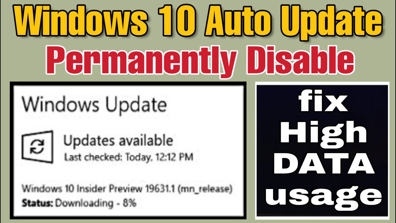 Windows 10 Auto Update Permanently Disable 2020 | fix | Turn off | Stop ...