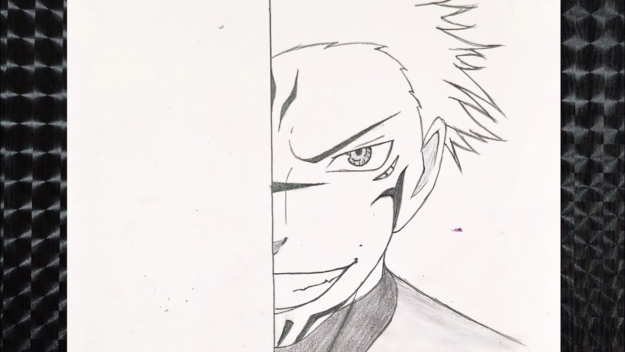 How to draw Sukuna Half face step by step || drawing Sukuna easy ...