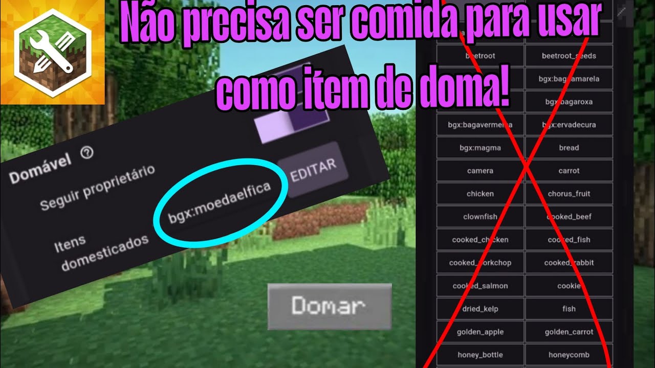 Como usar algo que não seja comida como item de doma no MAM (Add-ons ...