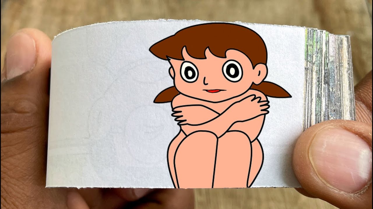 Doraemon Cartoon Flipbook #247 | Shizuka Bathing without Clothes Flip ...