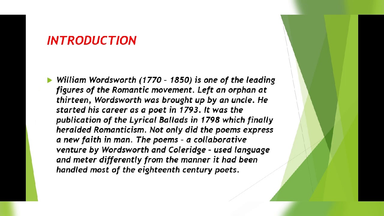 William Wordsworth Introduction { B.A. 2nd year } - YouTube