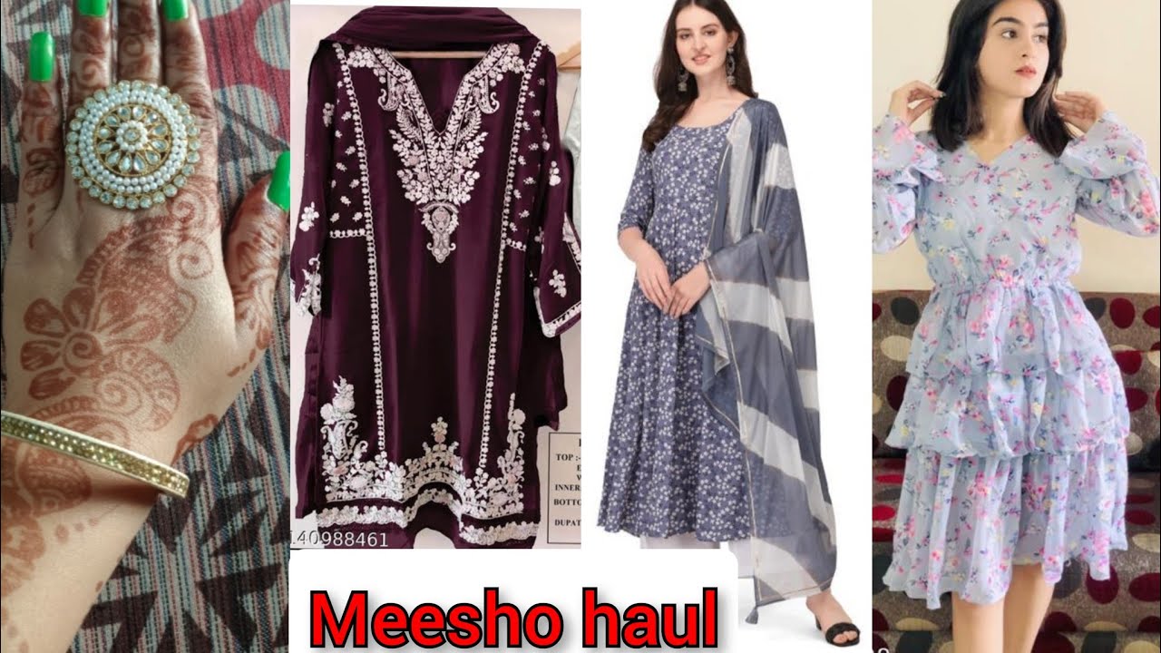 Meesho kurta set and jewellery haul/ Meesho latest party wear kurta ...