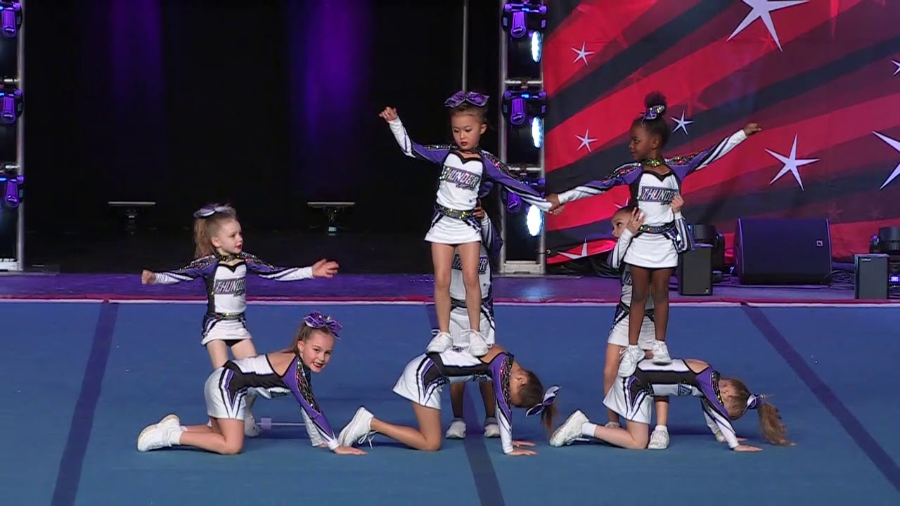 Thunder All Stars Cheerleading Sapphire Tiny 1 - YouTube