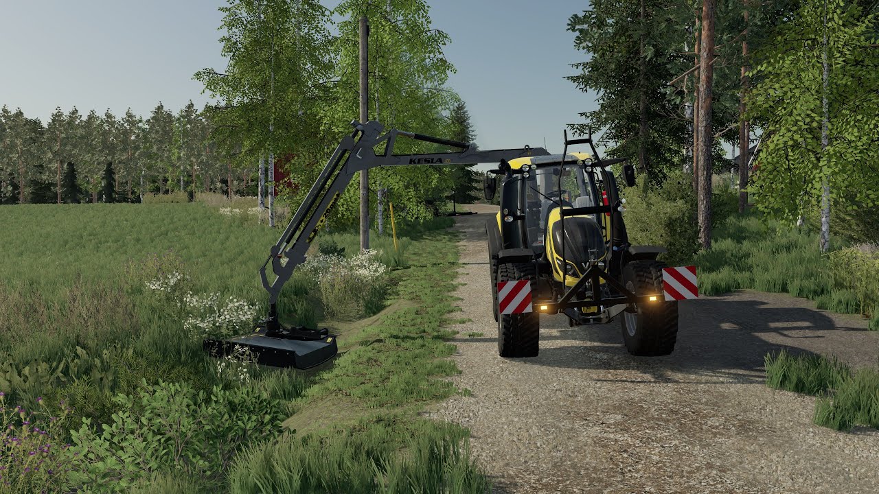 Roadside mowing with Kesla FS22 - YouTube