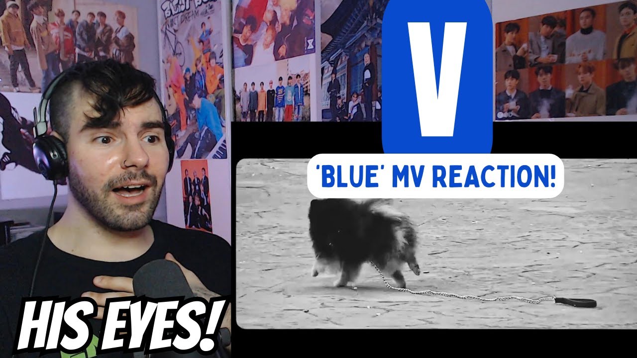 V (of BTS) - 'Blue' MV Reaction! - YouTube