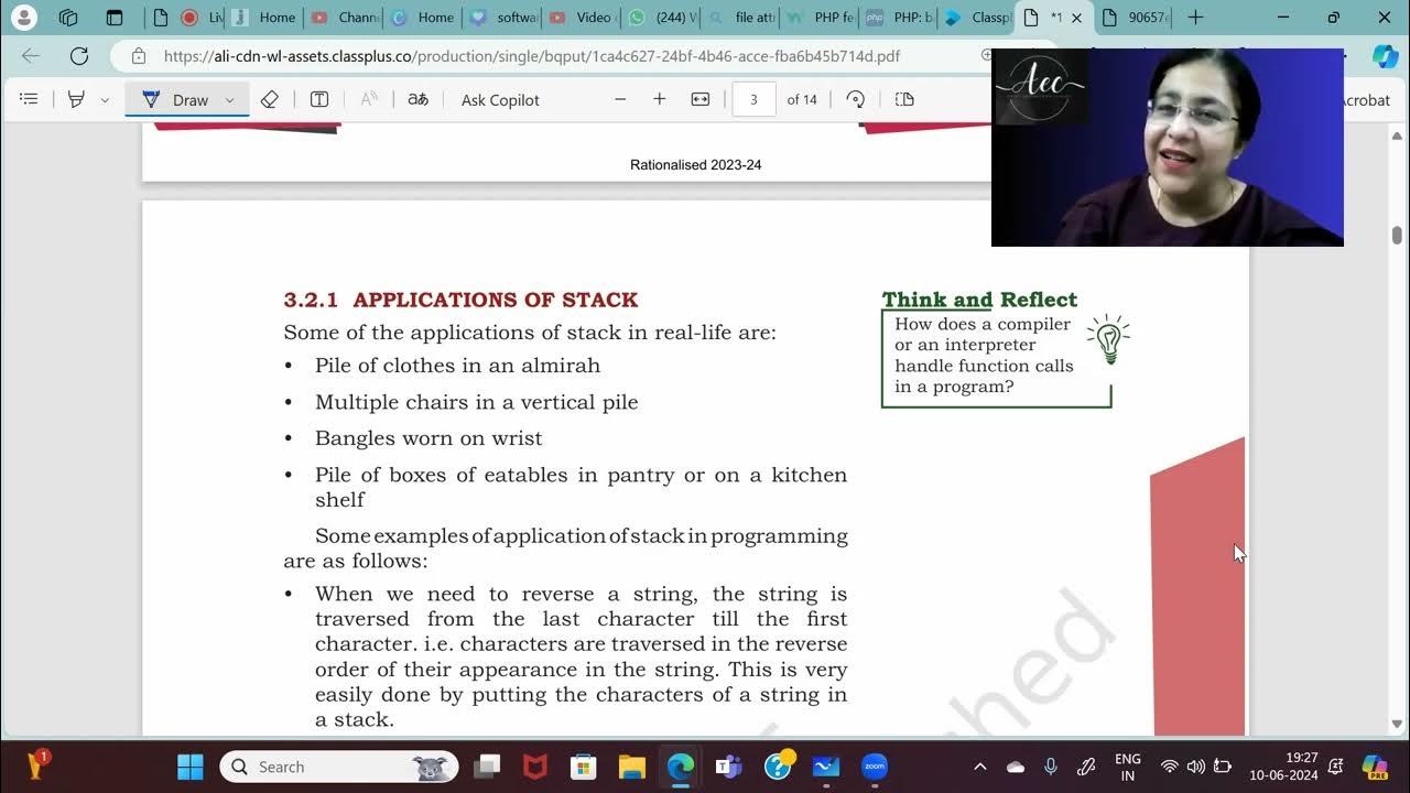Stack Data Structure, Chapter - 3 NCERT | Computer Science Class 12 ...
