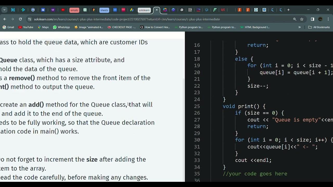 09 Queue Management Part 1 | C++ intermediate | Sololearn - YouTube