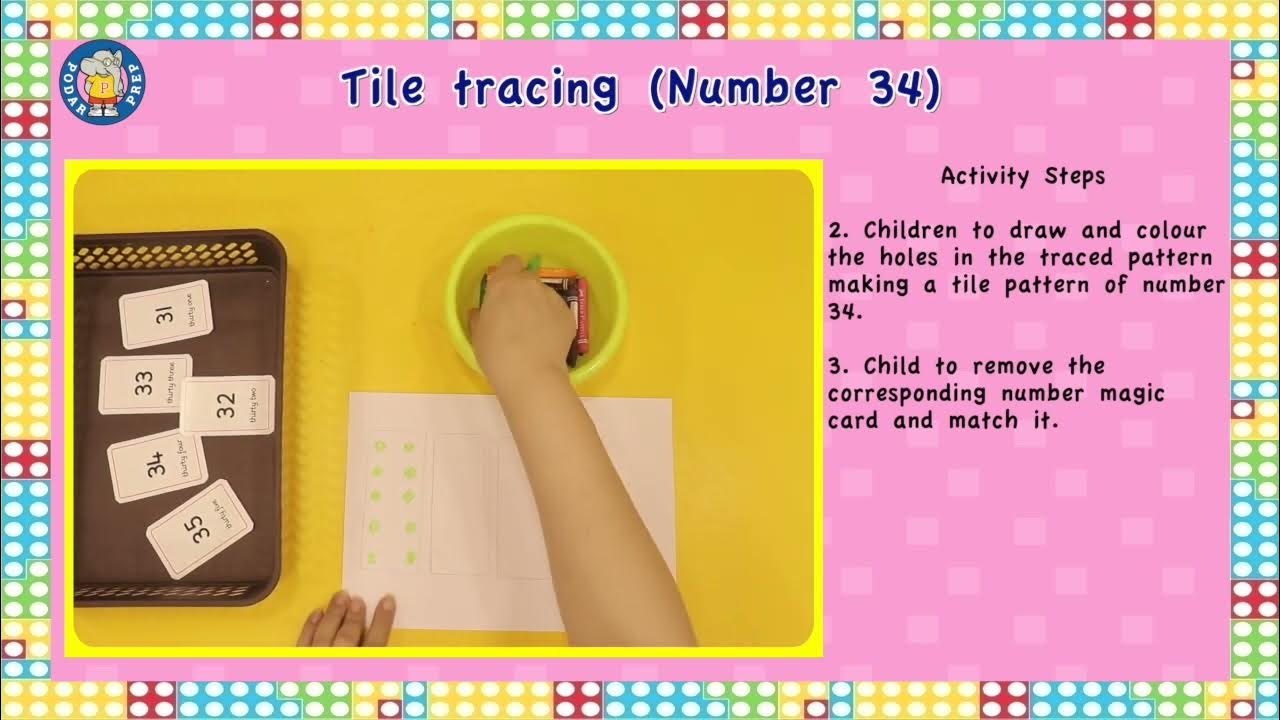 042 Tile tracing Number 34 - YouTube