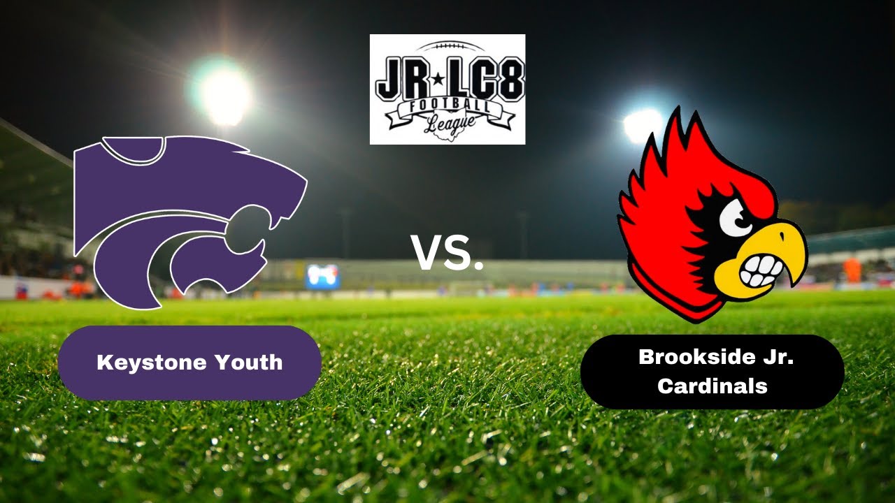 JR LC8 Football: Keystone Wildcats vs. Brookside Cardinals - YouTube