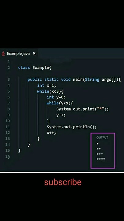 Print Star Pattern Using Nested While Loop Code Java Programming Developers Shortsvideo 