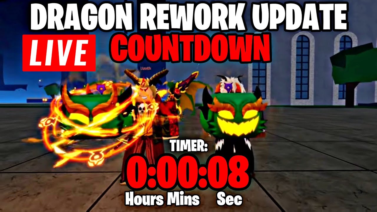 🔴BLOX FRUITS DRAGON REWORK UPDATE 24 RELEASE DATE COUNTDOWN! (Roblox ...